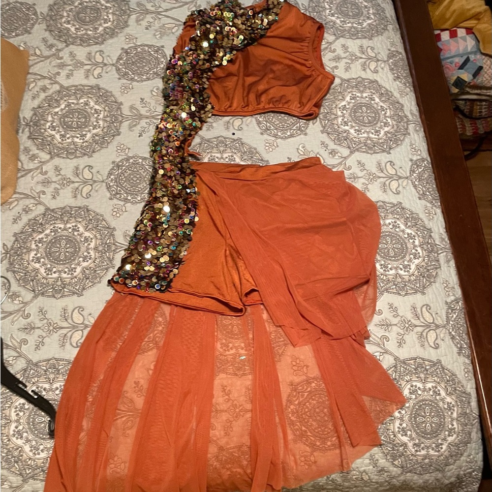 Cool Dance Costume Burnt Orange Like New Worn Once - Gem